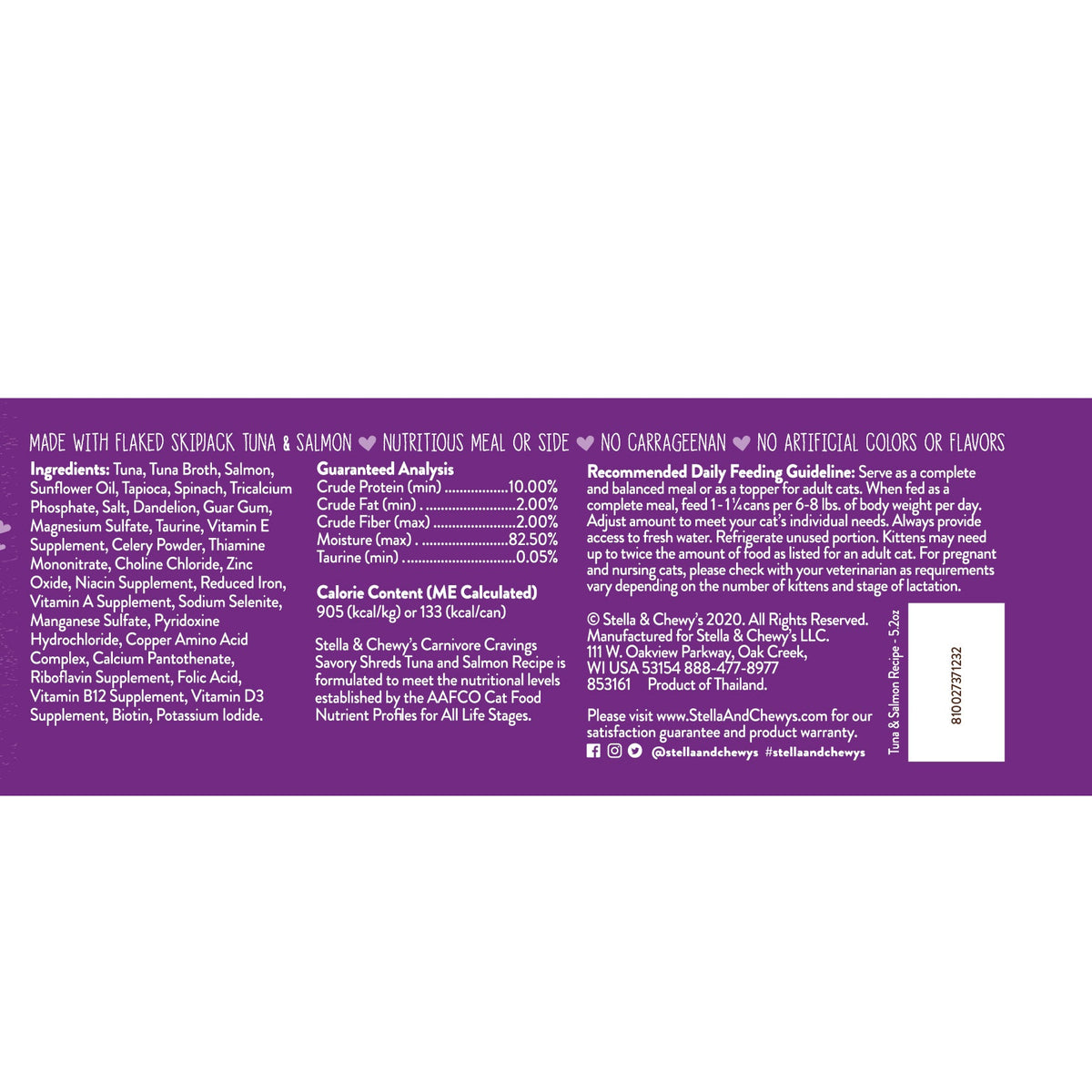 Stella & Chewy's Carnivore Cravings Savory Shreds Tuna & Salmon Dinner ...