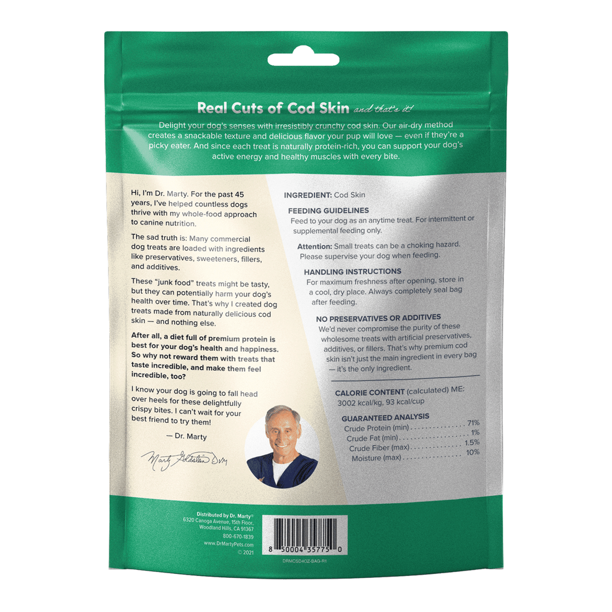 Dr. Marty Cod Crispies 100% Air-Dried Wild-Caught Cod Skin Treats ...