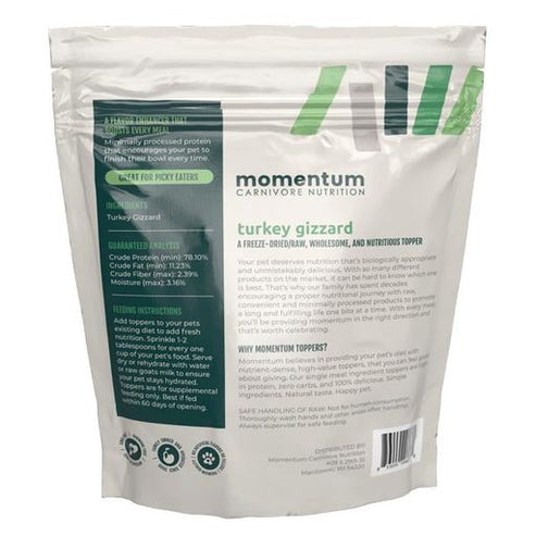 Momentum Carnivore Nutrition Turkey Gizzard Topper Freeze Dried Raw ...
